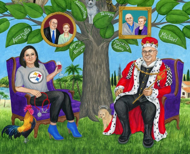 Custom family portrait illustration – Hand-Painted Family Tree Art