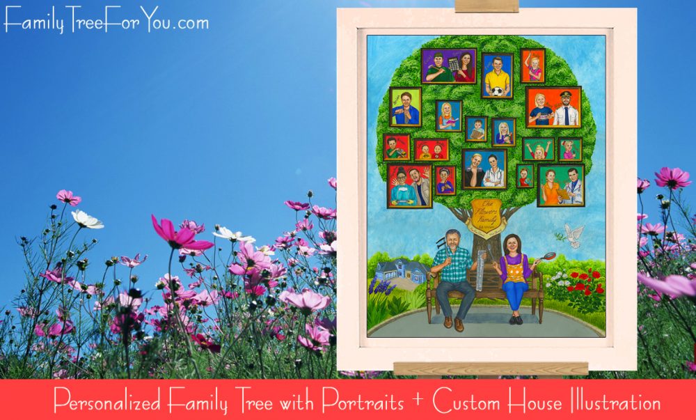 Custom family tree painting examples – Hand-Painted Family Tree Art